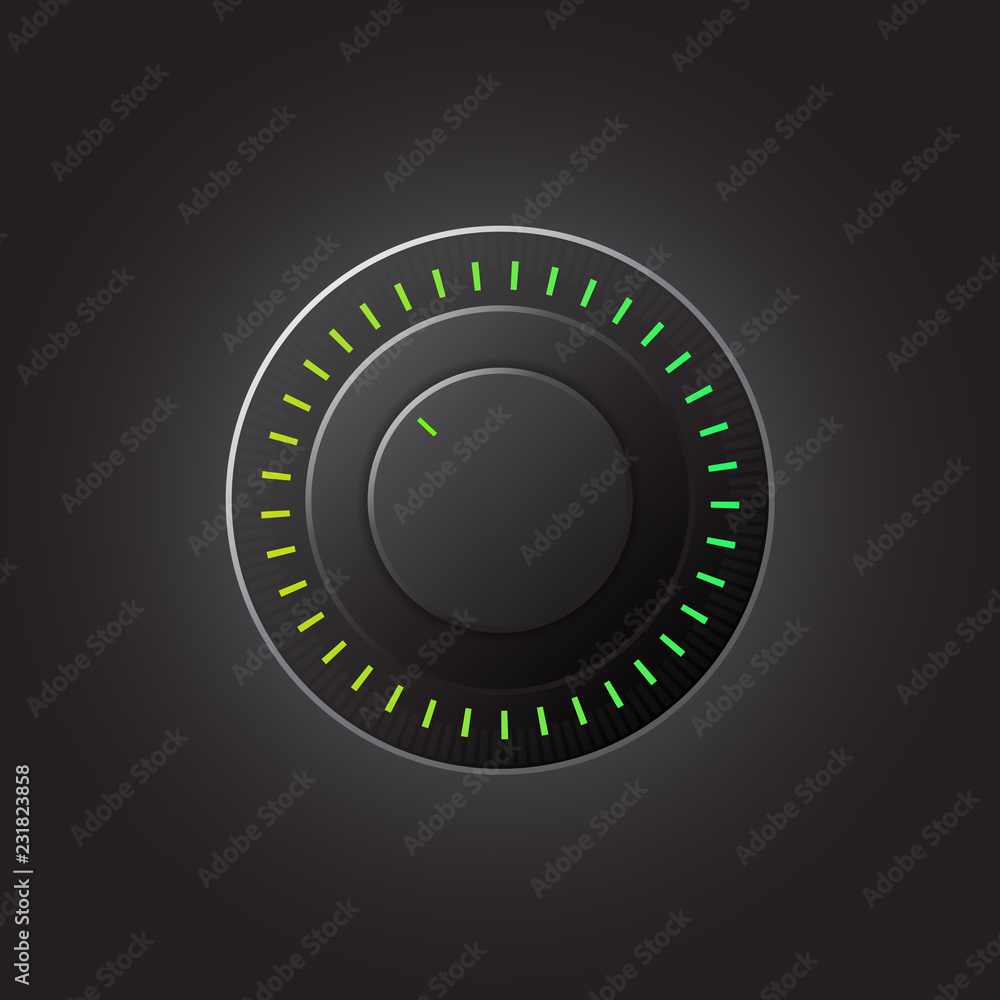 Manual control knob plastic, volume settings, sound control. Vector ...