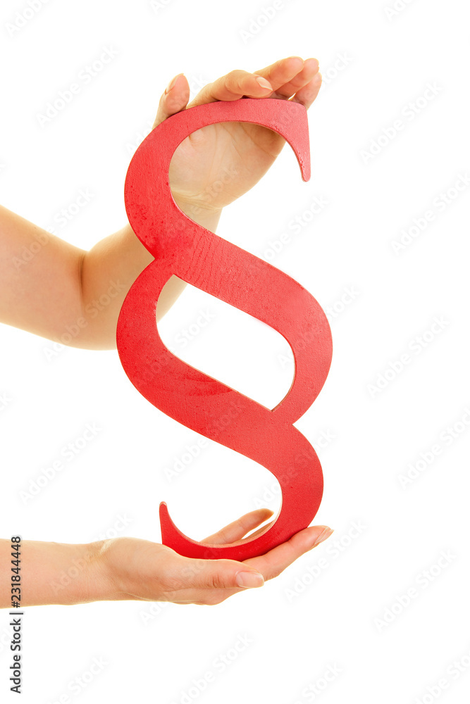 Recht und Gesetz Konzept mit Händen und Paragraph Stock Photo | Adobe Stock