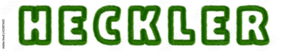 Heckler - text written with grass Stock Illustration | Adobe Stock
