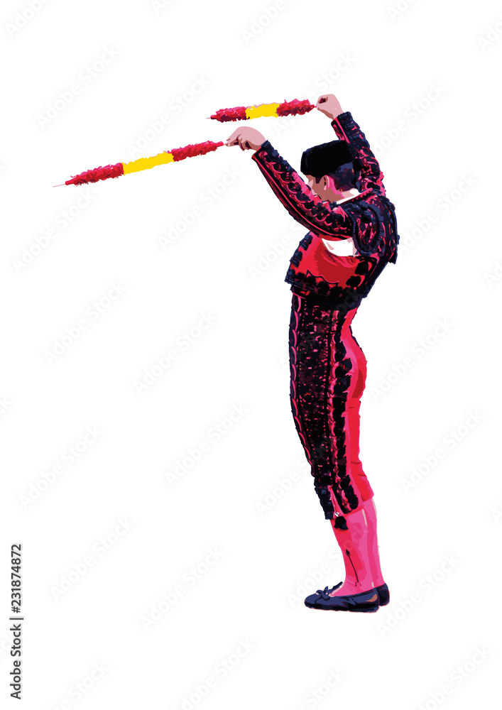 Banderillero with banderillas Stock Vector | Adobe Stock