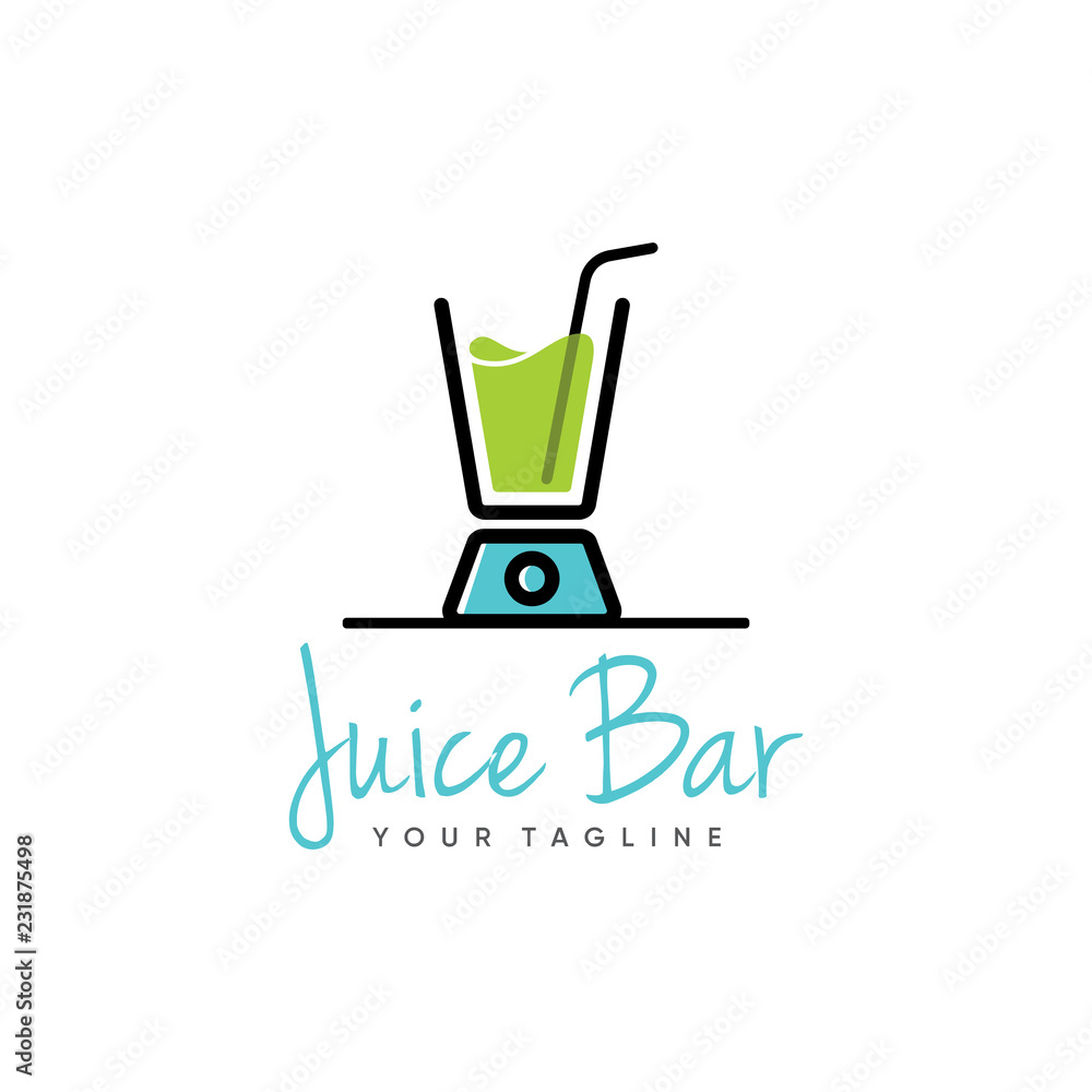 Juice bar logo design inspiration Stock Vector | Adobe Stock