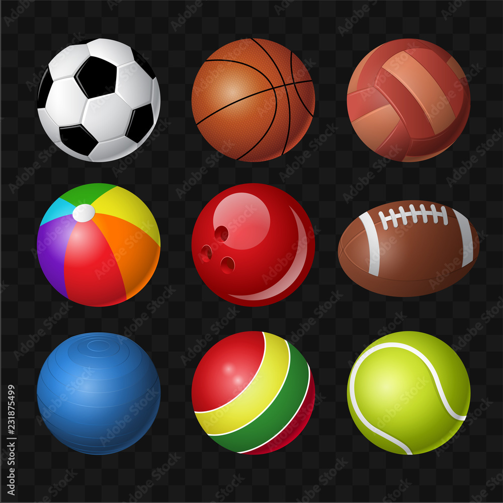 Balls - modern vector realistic isolated clip art Stock Vector | Adobe ...