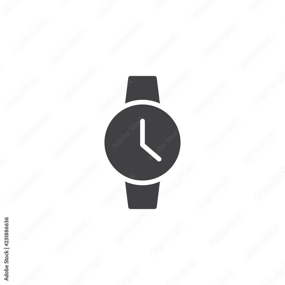 Circle wristwatch vector icon. filled flat sign for mobile concept and ...