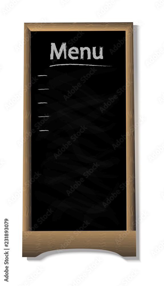 realistic, street, vector menu with the inscription for cafes,bars ...