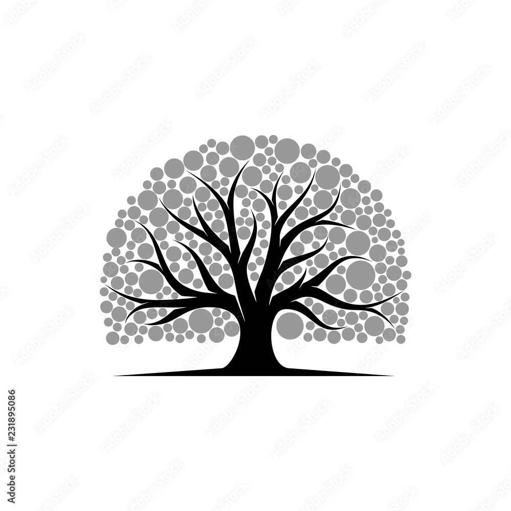 Abstract vibrant tree logo design, root vector - Tree of life logo ...