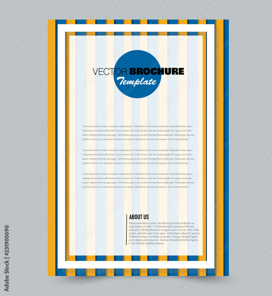 Blue and yellow flyer design template. Tech style background. Brochure ...