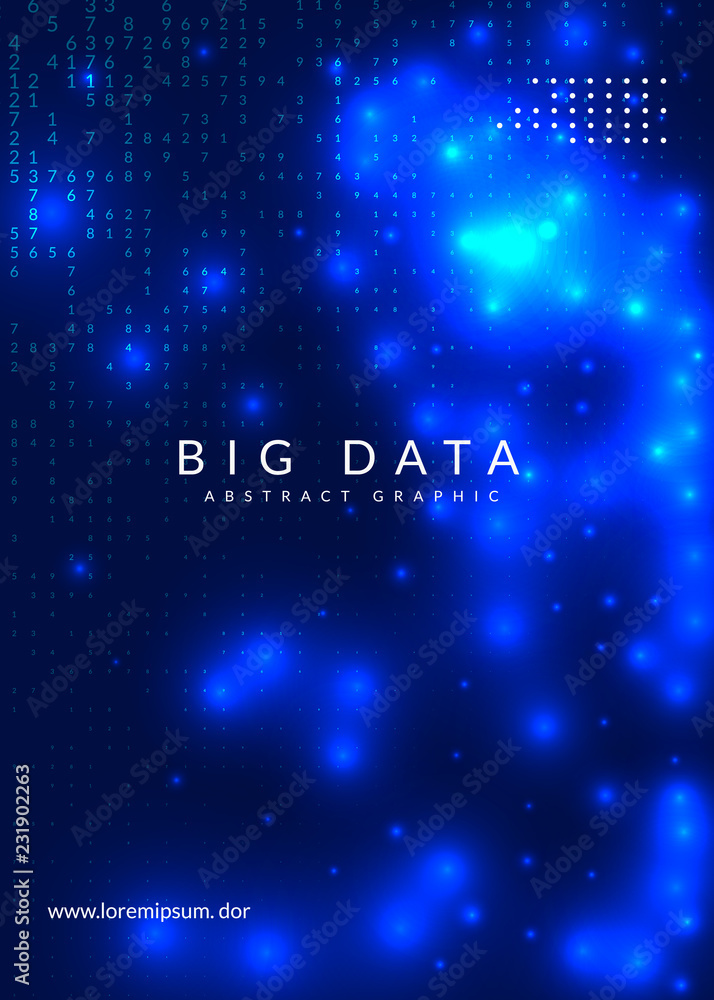 Big data background. Technology for visualization, artificial ...