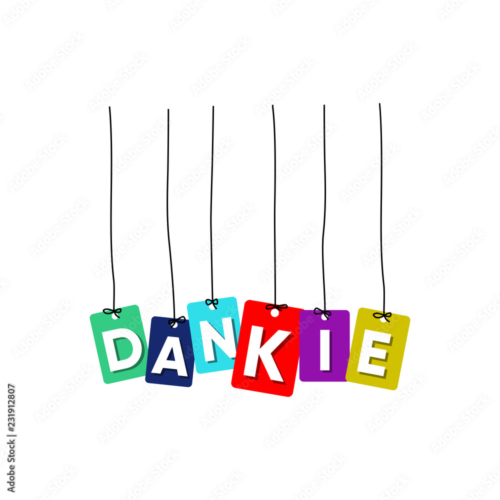 Thank you in Africans language words vector, colourful vector, dankie ...