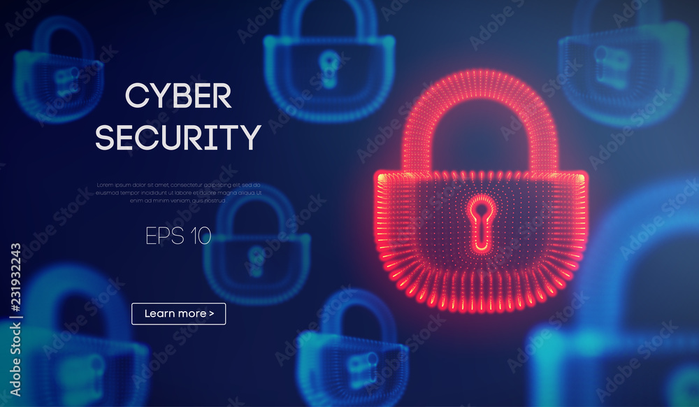 Coputer internet cyber security background. Cyber crime vector ...