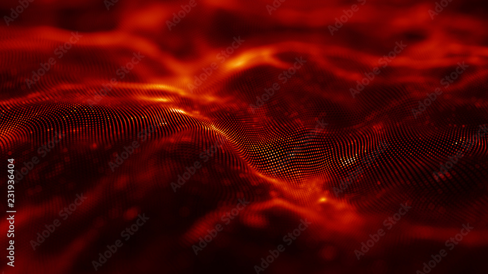 Abstract Red Geometrical Background . Connection structure. Science ...