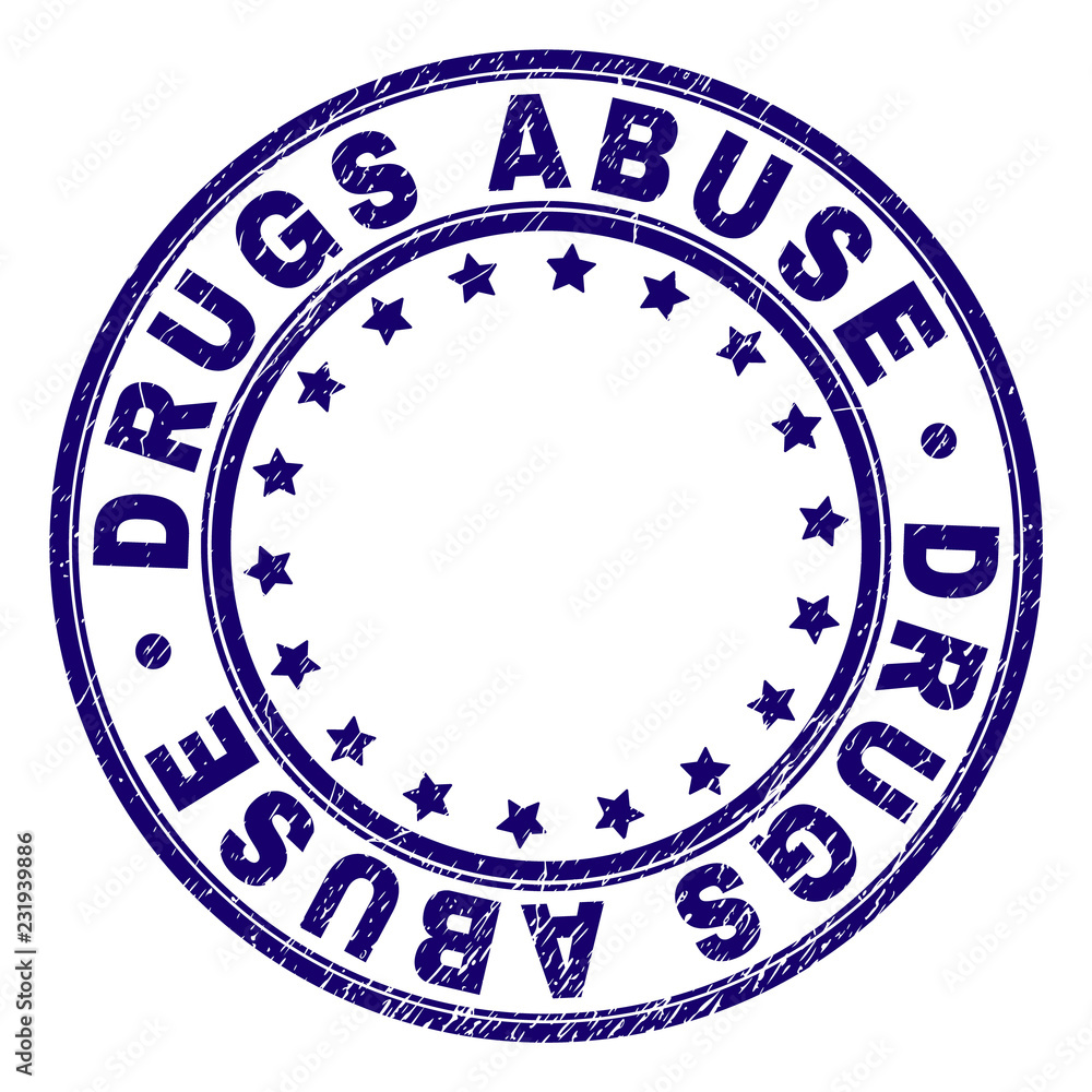 DRUGS ABUSE stamp seal watermark with distress texture. Designed with ...
