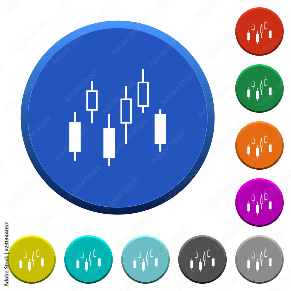 Candlestick chart beveled buttons Stock Vector | Adobe Stock