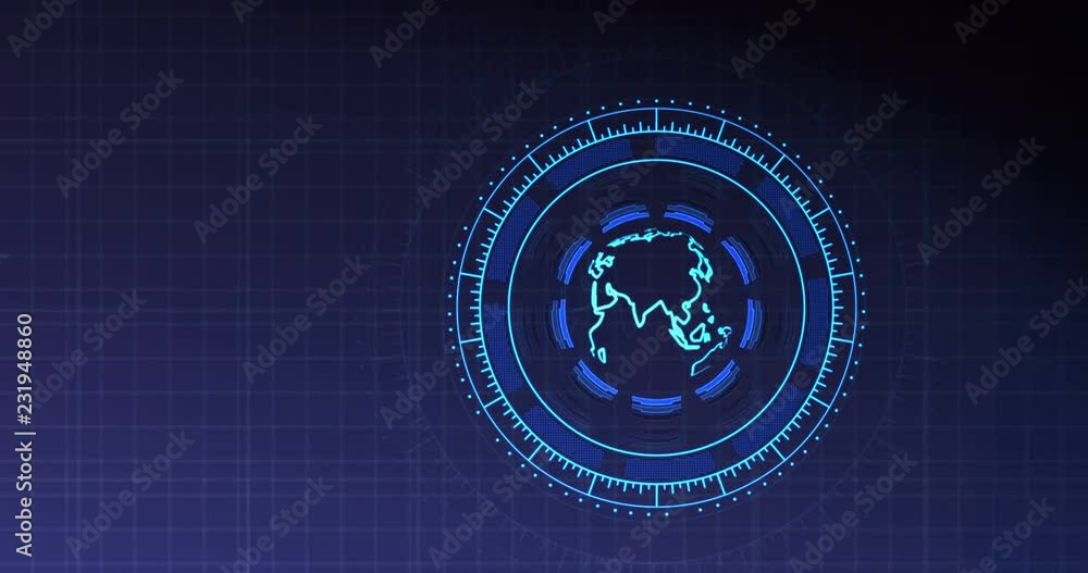 HUD Network Interface Interacting With Hand Click With Green Screen on ...