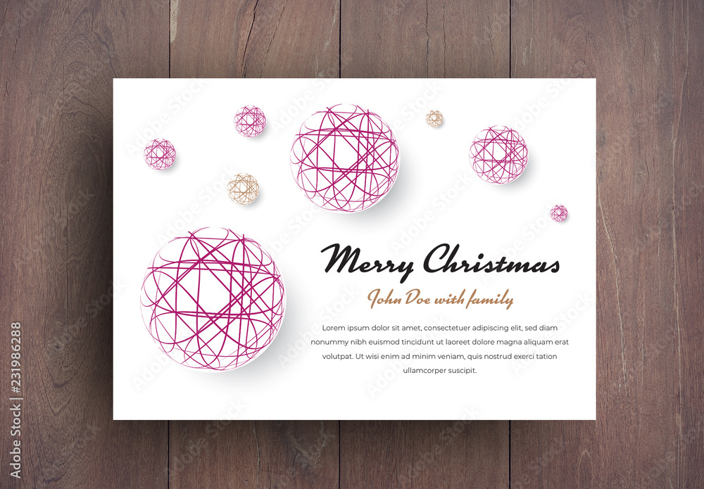Christmas Card Layout Stock Template | Adobe Stock