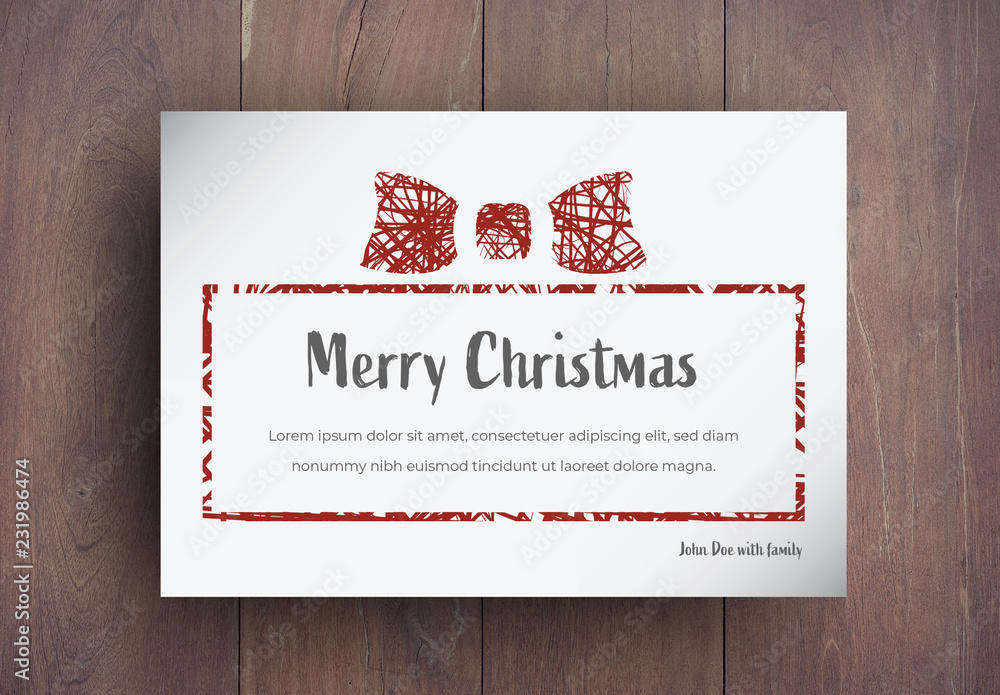 Christmas Card Layout Stock Template | Adobe Stock
