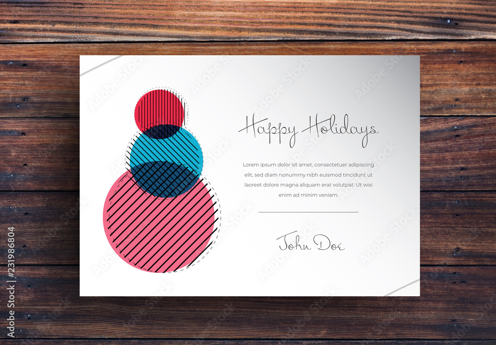 Christmas Card Layout Stock Template | Adobe Stock