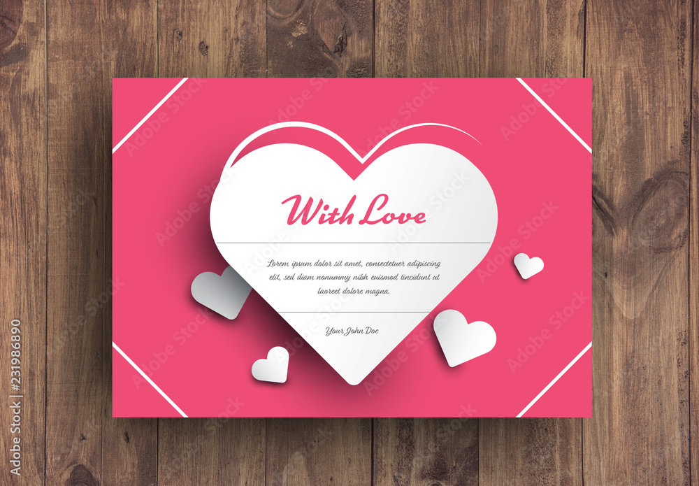 Heart Card Layout Stock Template | Adobe Stock