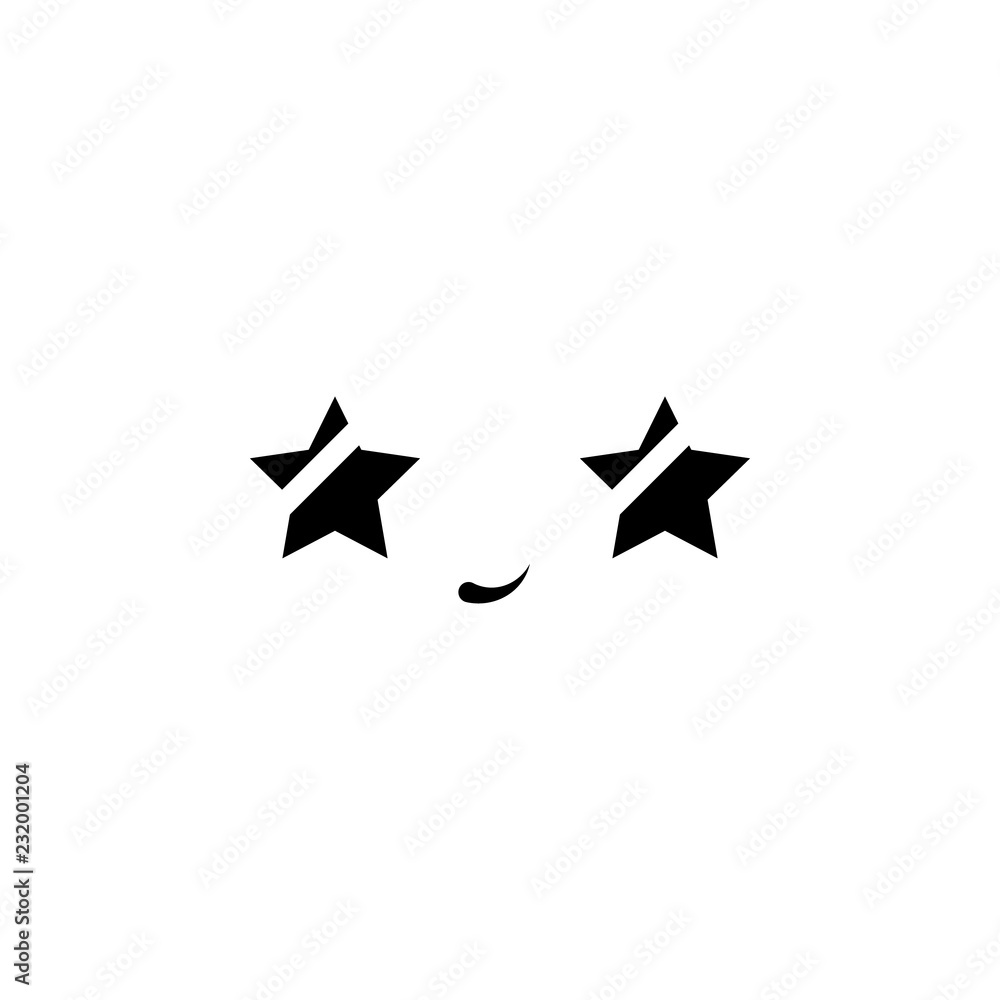 Smile, star eyes icon. Element of anime face icon for mobile concept ...