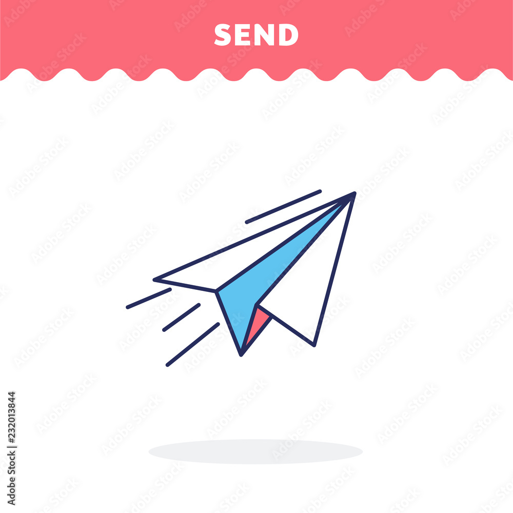 Send icon, vector. Paper airplane. Flat design. Advantage icon. Stock ...