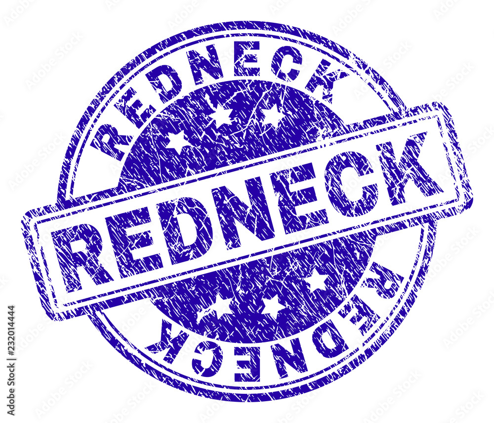 REDNECK stamp seal watermark with grunge texture. Designed with rounded ...