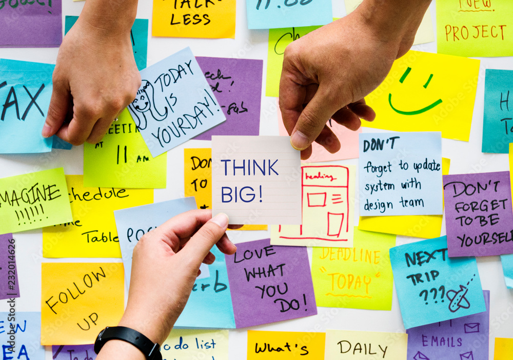 Messy sticky notes and Think big concept Stock Photo | Adobe Stock