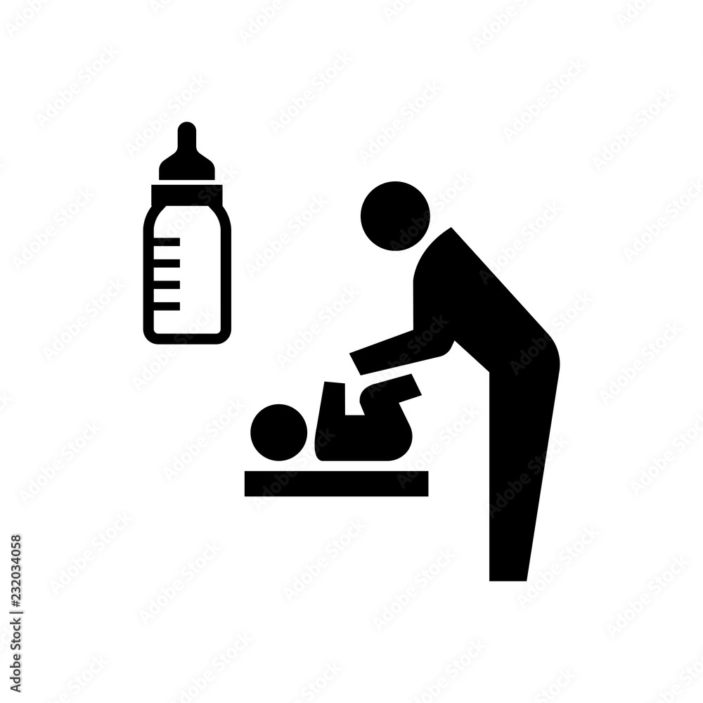 nursery room, nursing room icon / public information symbol Stock ...