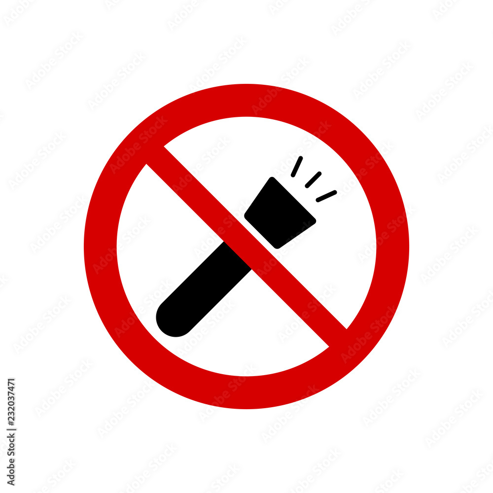 no flashlight allowed icon Stock Vector | Adobe Stock