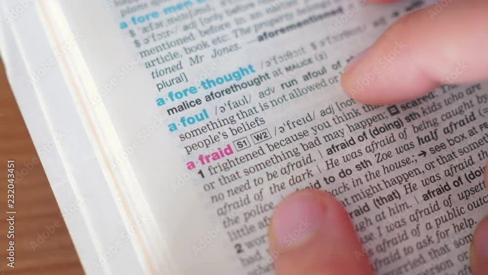 Searching For And Finding A Word Afraid Definition In A Dictionary searching-for-and-finding-a-word-afraid-definition-in-a-dictionary