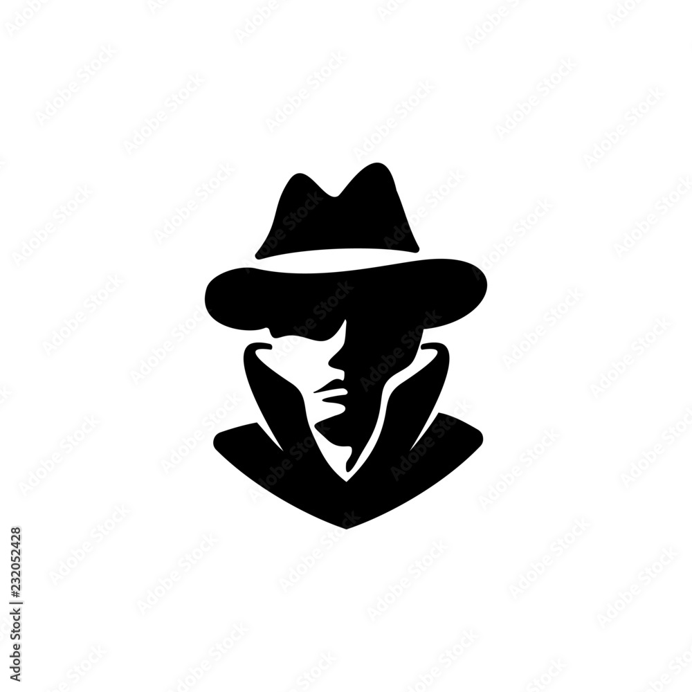 Detective head logo design inspiration Stock Vector | Adobe Stock