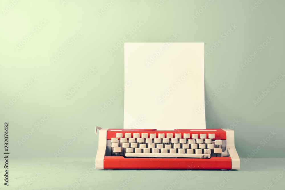 Vintage red typewriter Stock Photo | Adobe Stock