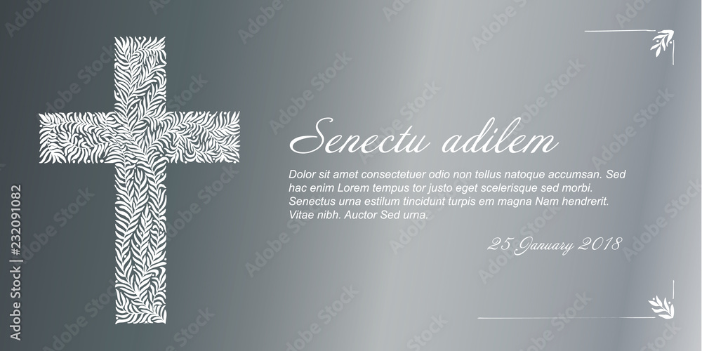 Vector Funeral card template Stock Vector | Adobe Stock