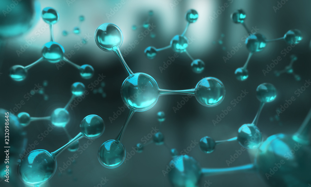 Science background with molecule or atom, Abstract structure for ...
