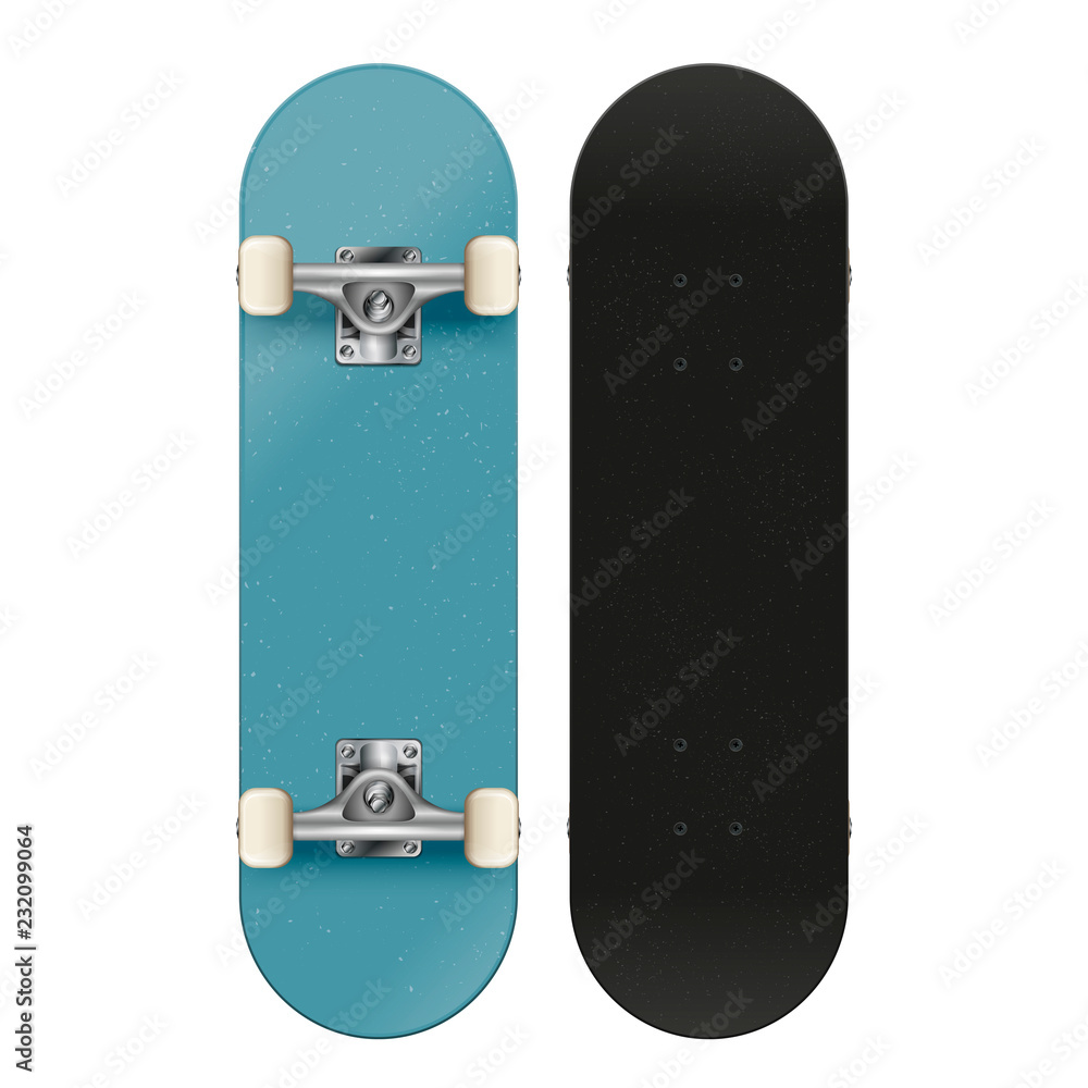 Vector cool classic high detail skateboard illustration with in front ...