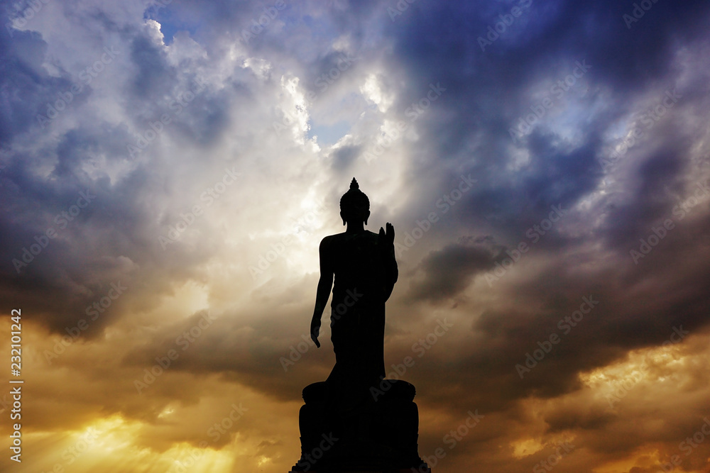 Standing buddha image in Phutthamonthon , Thailand Stock Photo | Adobe ...