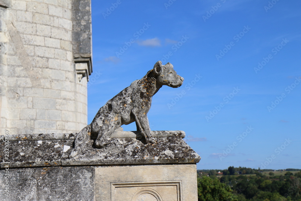 Foto de dog, sculpture, stone, statue, sitting, stairs, royal house ...