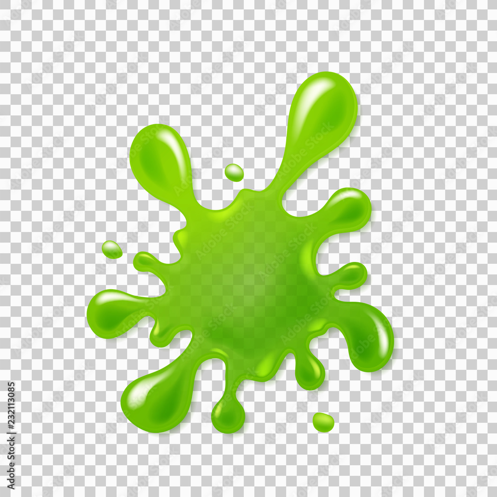 Realistic green slime. Illustration isolated on transparent background ...