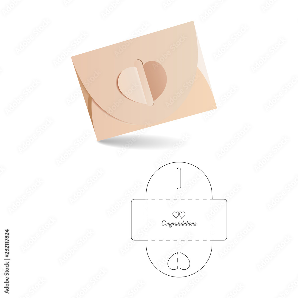 Retail Envelope with Blueprint Template Stock Vector | Adobe Stock