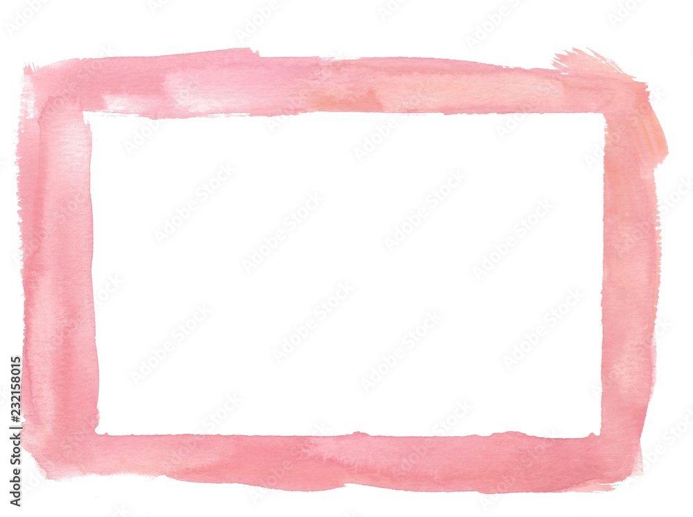 Light Pink Watercolor Border Frame Stock Vector | Adobe Stock