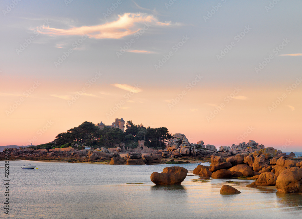 France, Brittany, Cote de Granit Rose (Pink Granite Coast), Cotes d ...