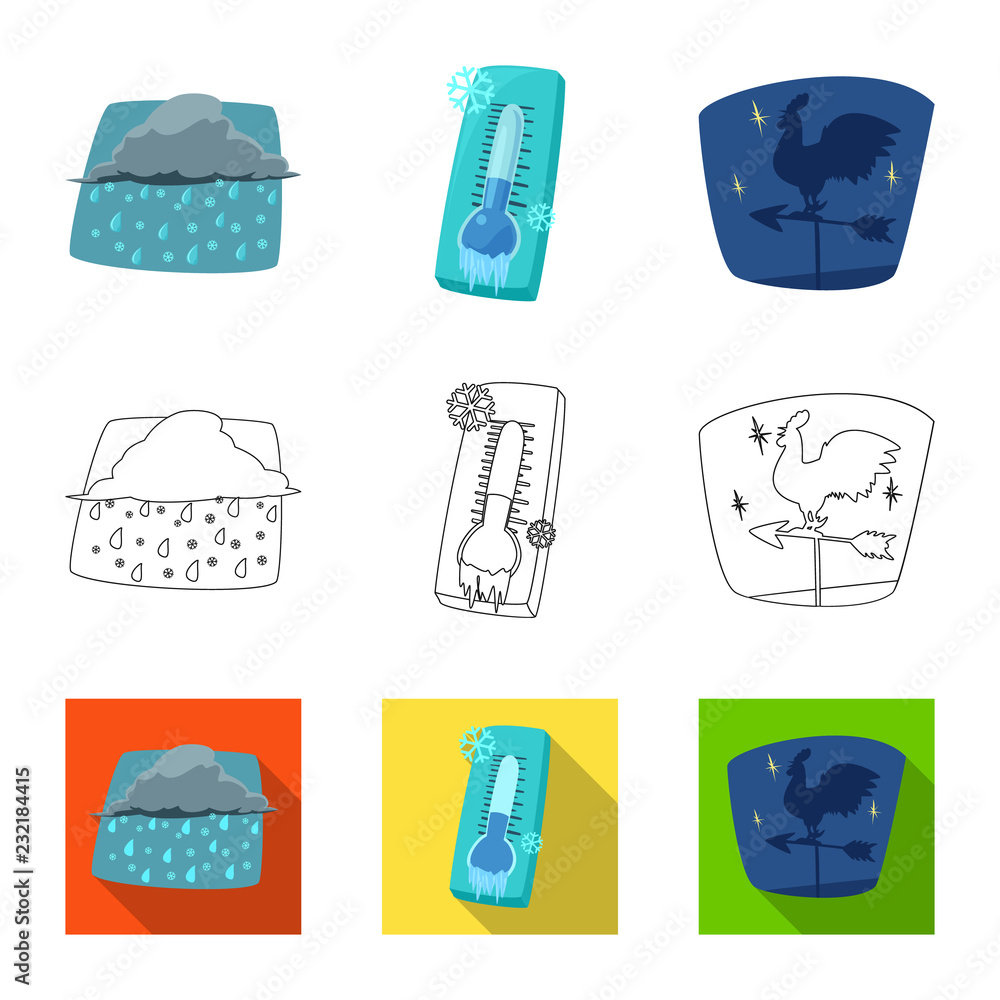 Vector illustration of weather and climate symbol. Collection of ...