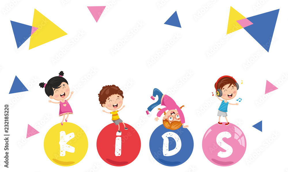Vector Illustration Of Kids Abstract Background Stock Vector | Adobe Stock