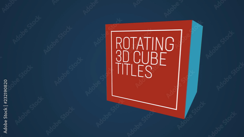 Rotating 3D Cube Title Stock Template | Adobe Stock