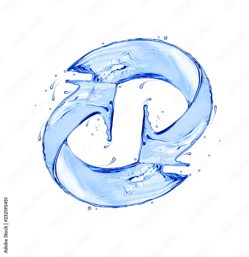 Curved arrows made of water splashes in a circular motion, conceptual ...