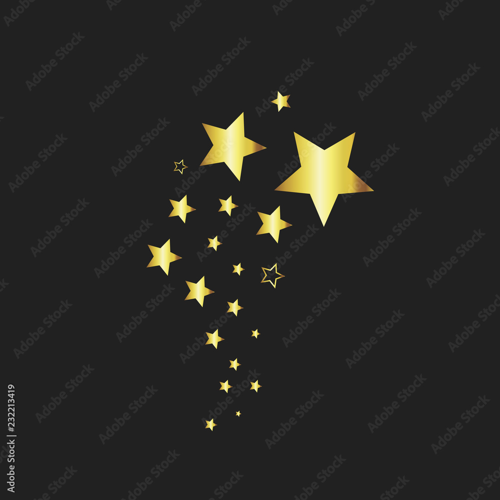 Gold Stars. Star design tattoos. Star icon vector. Holiday flat design ...
