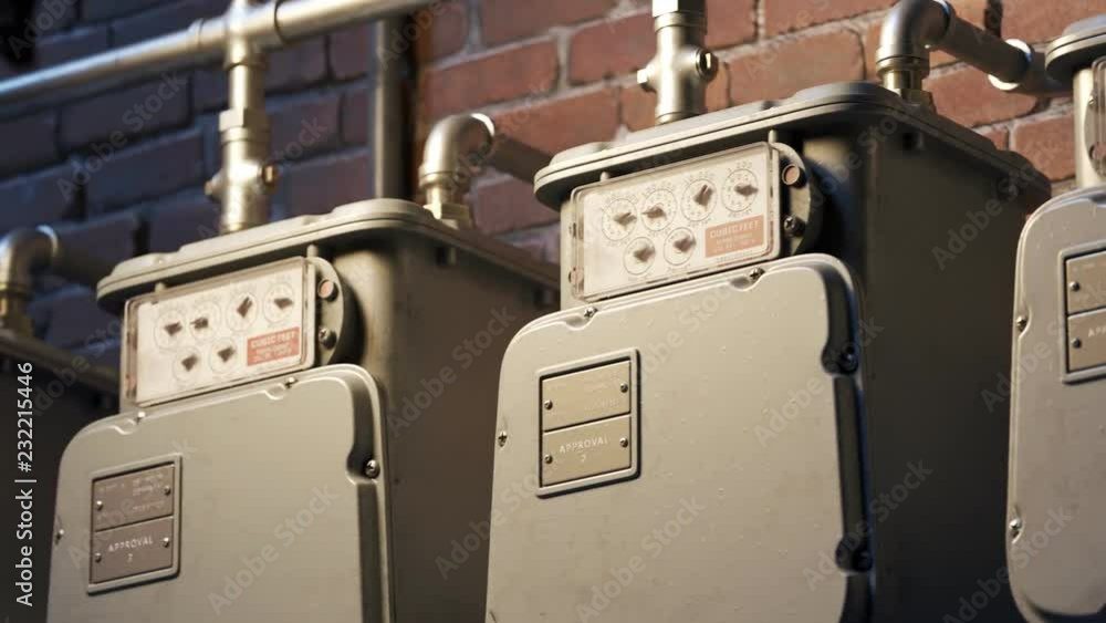 Stockvideo Gas meters showing fuel flow in a timelapse. Endless looping ...