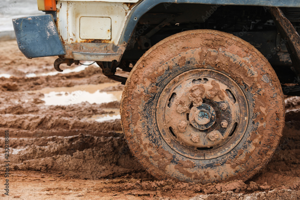 Muddy Truck Tires