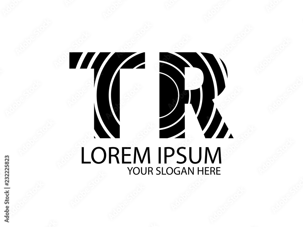 letter T and R logo circle line and combination Stock Vector | Adobe Stock