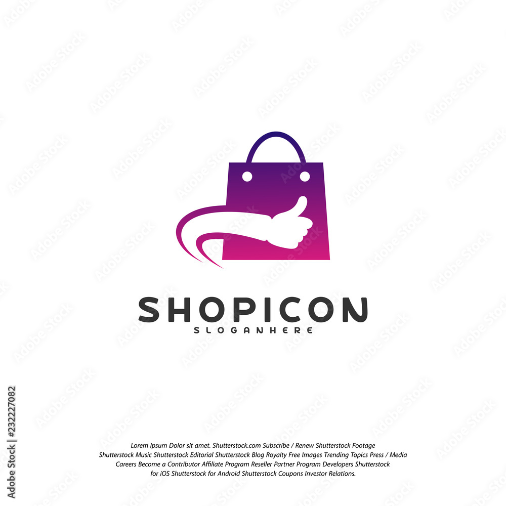 Good Shop Logo Template Design Vector. Great Shop logo vector. Hands ...