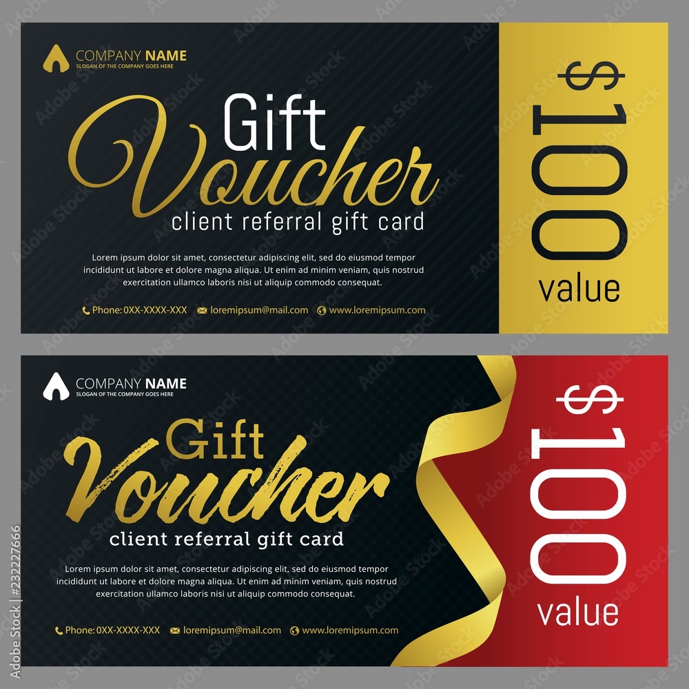 Gift voucher template with clean and modern pattern. Vector ...