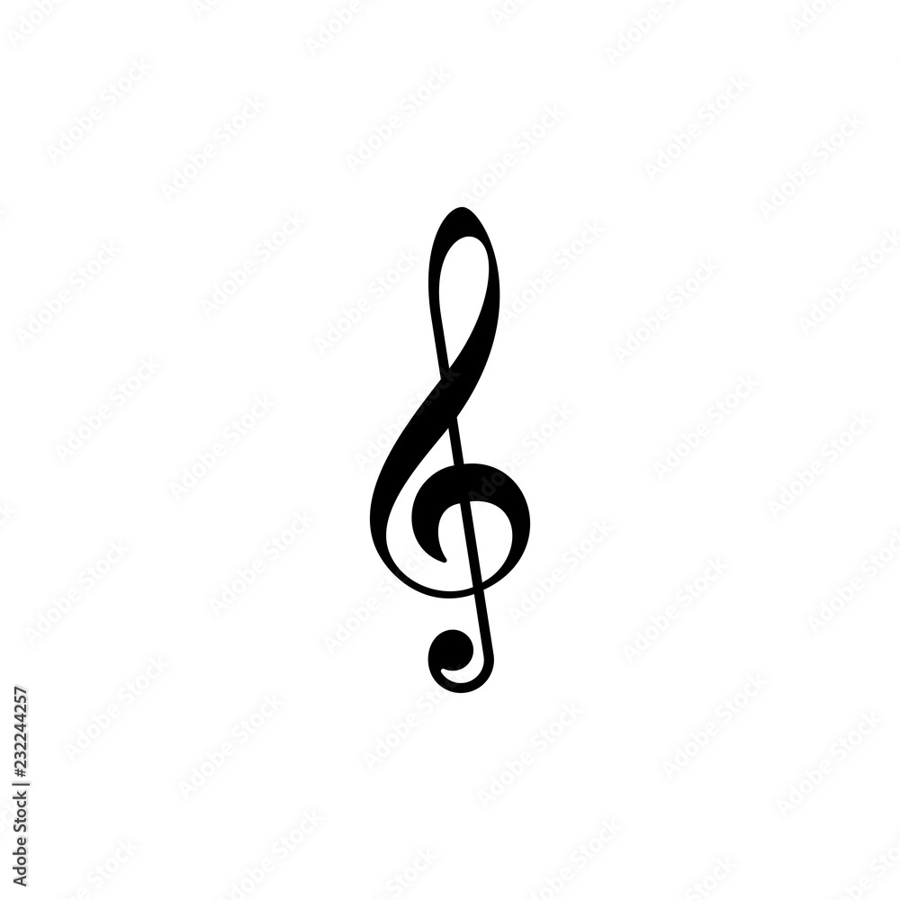 G-Clef icon vector collection, G-clef with play button icon, colourful ...